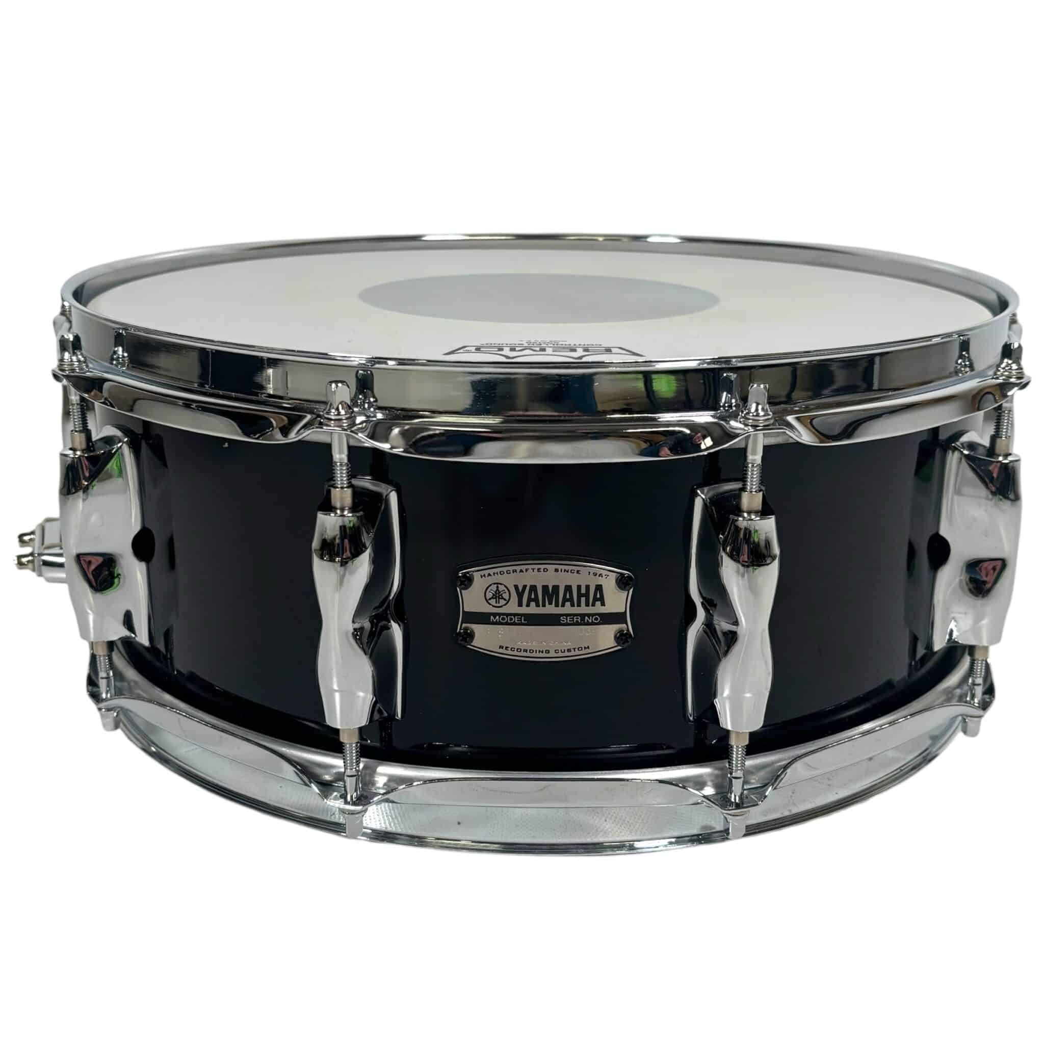 Yamaha Recording Custom 14x5.5in Snare Drum - Solid Black | Drummers Only