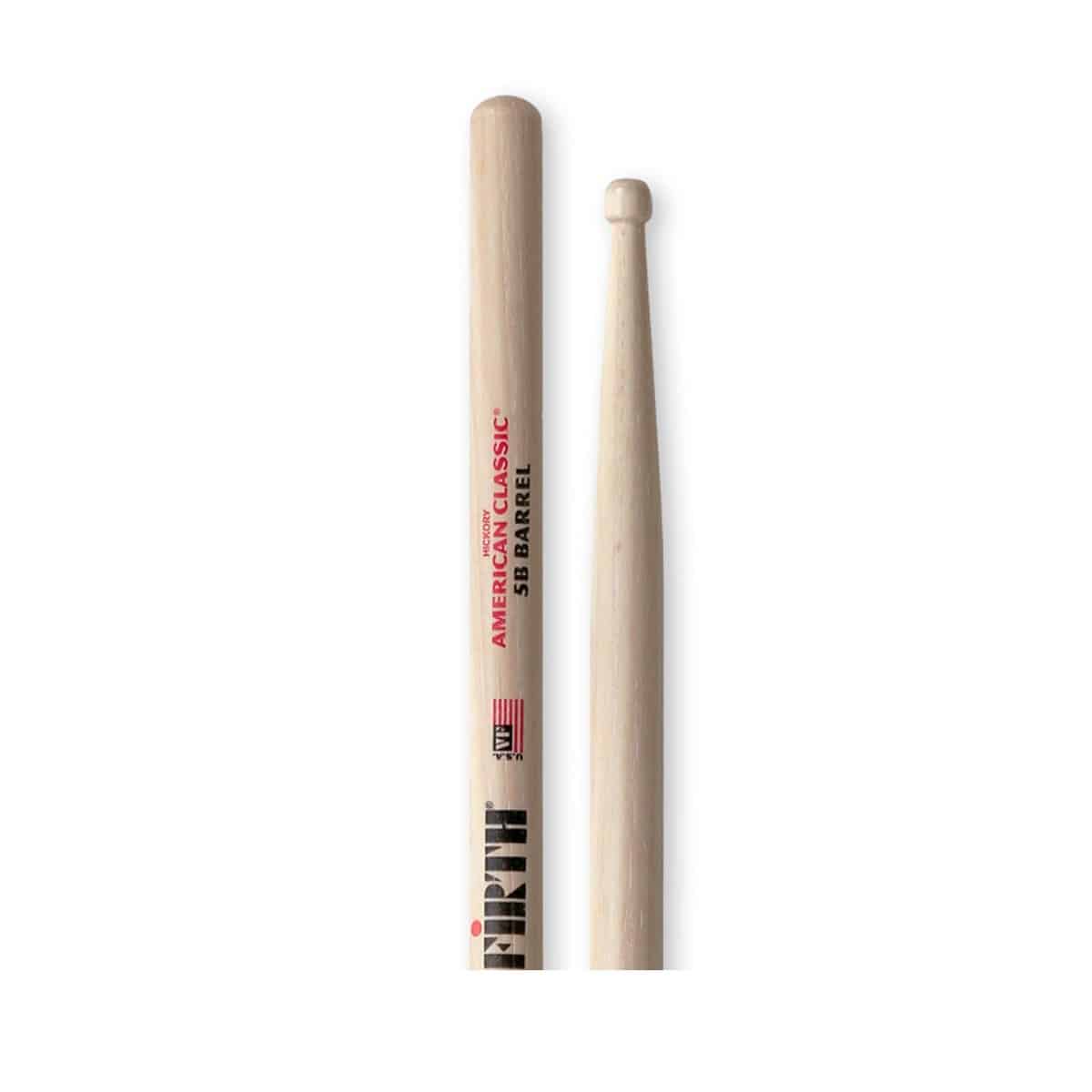 Vic Firth 5B Barrel - Hickory Wood Tip Sticks | Drummers Only